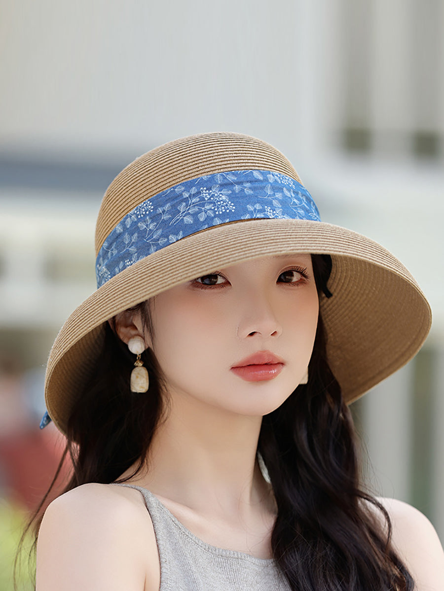 Women Summer Straw Lacing Bucket Hat – BUYKUD