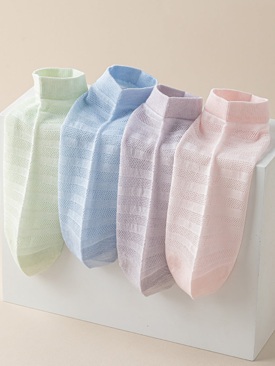 Women Casual Summer Stripe Thin Stripe Short Socks – BUYKUD