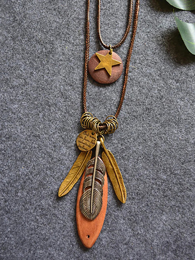 Wool Feathers Tassel Sweater Chain Necklace – BUYKUD