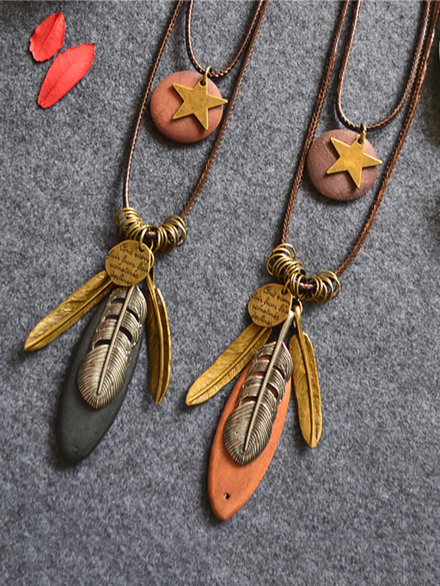 Wool Feathers Tassel Sweater Chain Necklace – BUYKUD