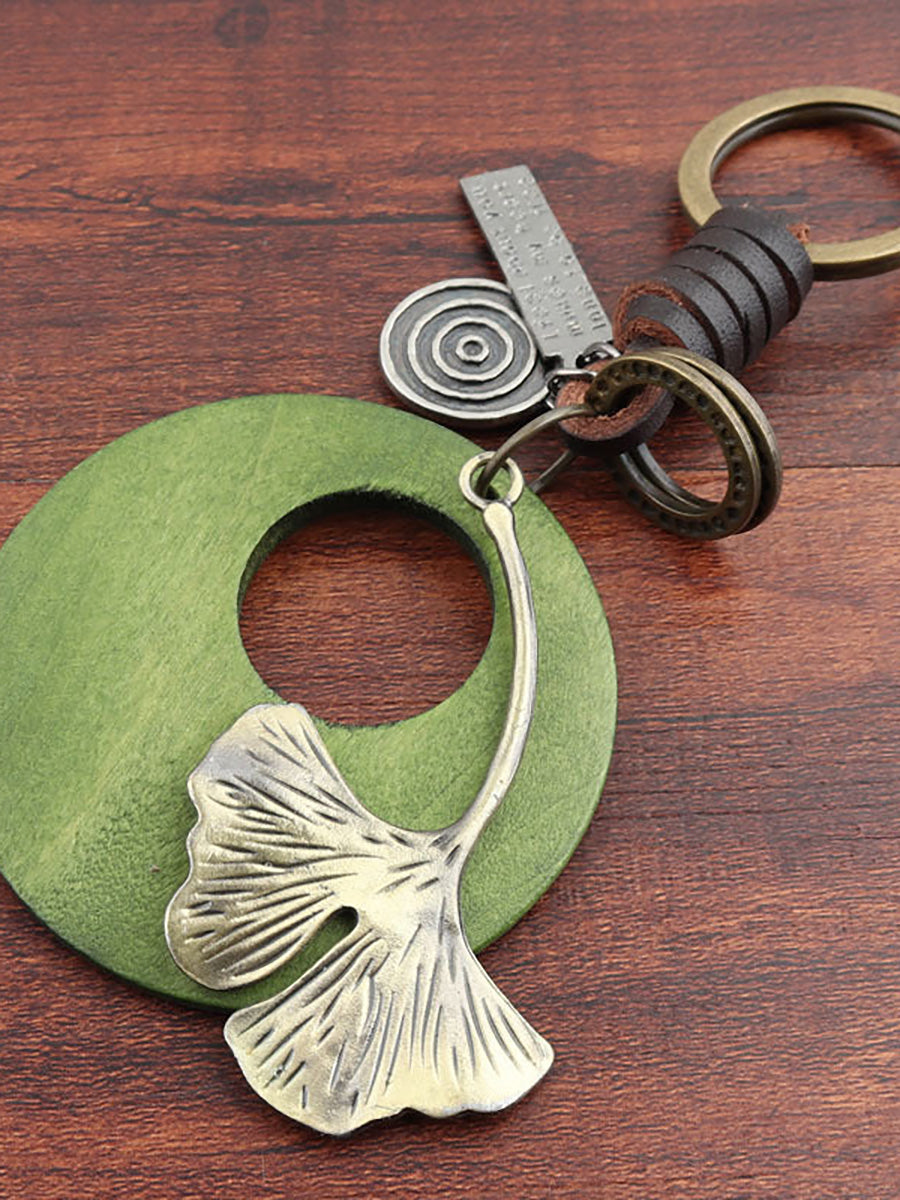 Buykud Ginkgo Leaf Simple Personality Retro Car Keychain – BUYKUD